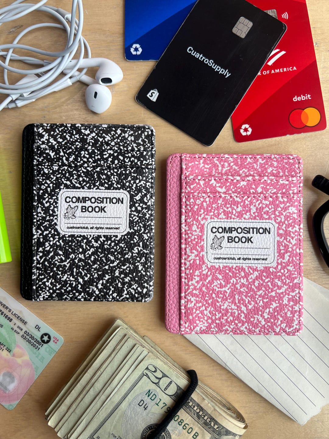 Composition Notebook Wallet, Cool Unique Wallet, Funny Wallet, Handmade ...