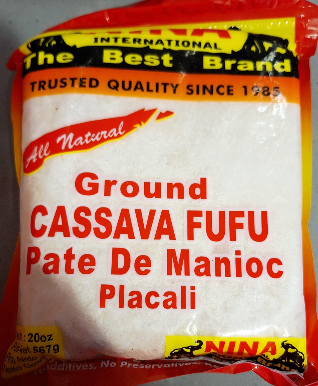 Placali 2lb, Foufou De Manioc, Ground Cassava Fufu, Akpu, Fufu - Etsy