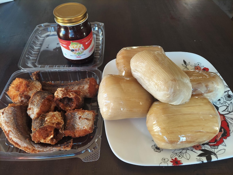 Fresh Ga Kenkey/ Ghana Kenkey With Fish/ Ga Kenkey With Shrimp/ Box of ...