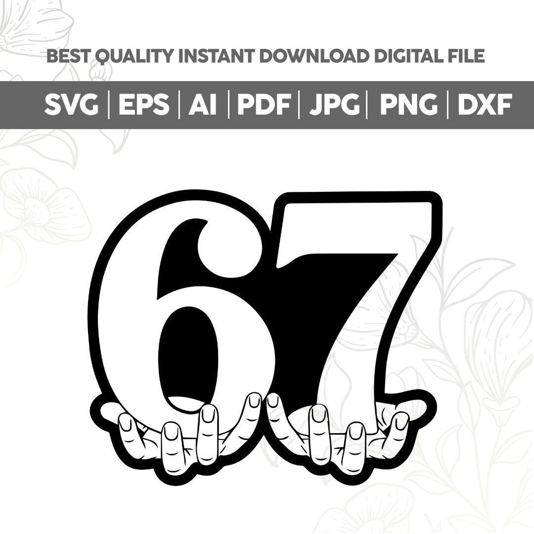 Six Seven 6 7 Meme Funny Hands SVG Png,funny Generation Z Png,viral ...