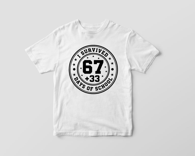 I Survived 67 33 Days of School SVG PNG, 100th Day Design,happy 100 ...