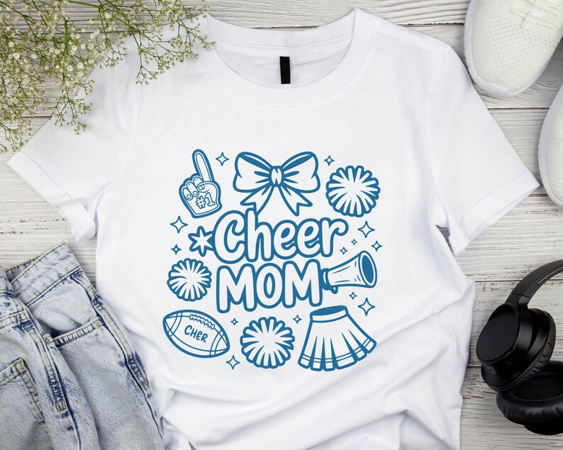 Cheer Mom Doodle Svg,cheer Mom Svg,cheer Shirt Design Svg,pom Pom Svg ...
