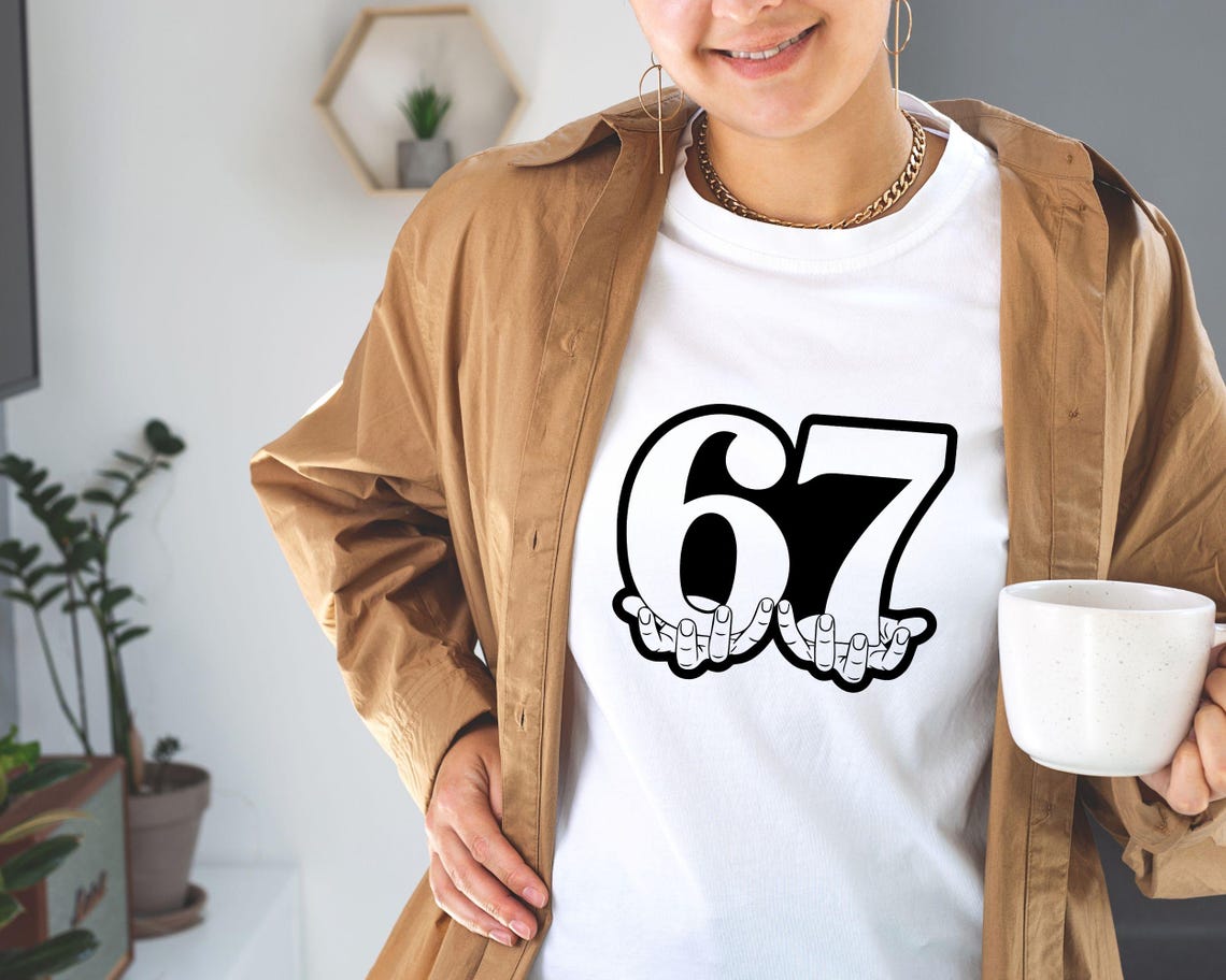 Six Seven 6 7 Meme Funny Hands SVG Png,funny Generation Z Png,viral ...