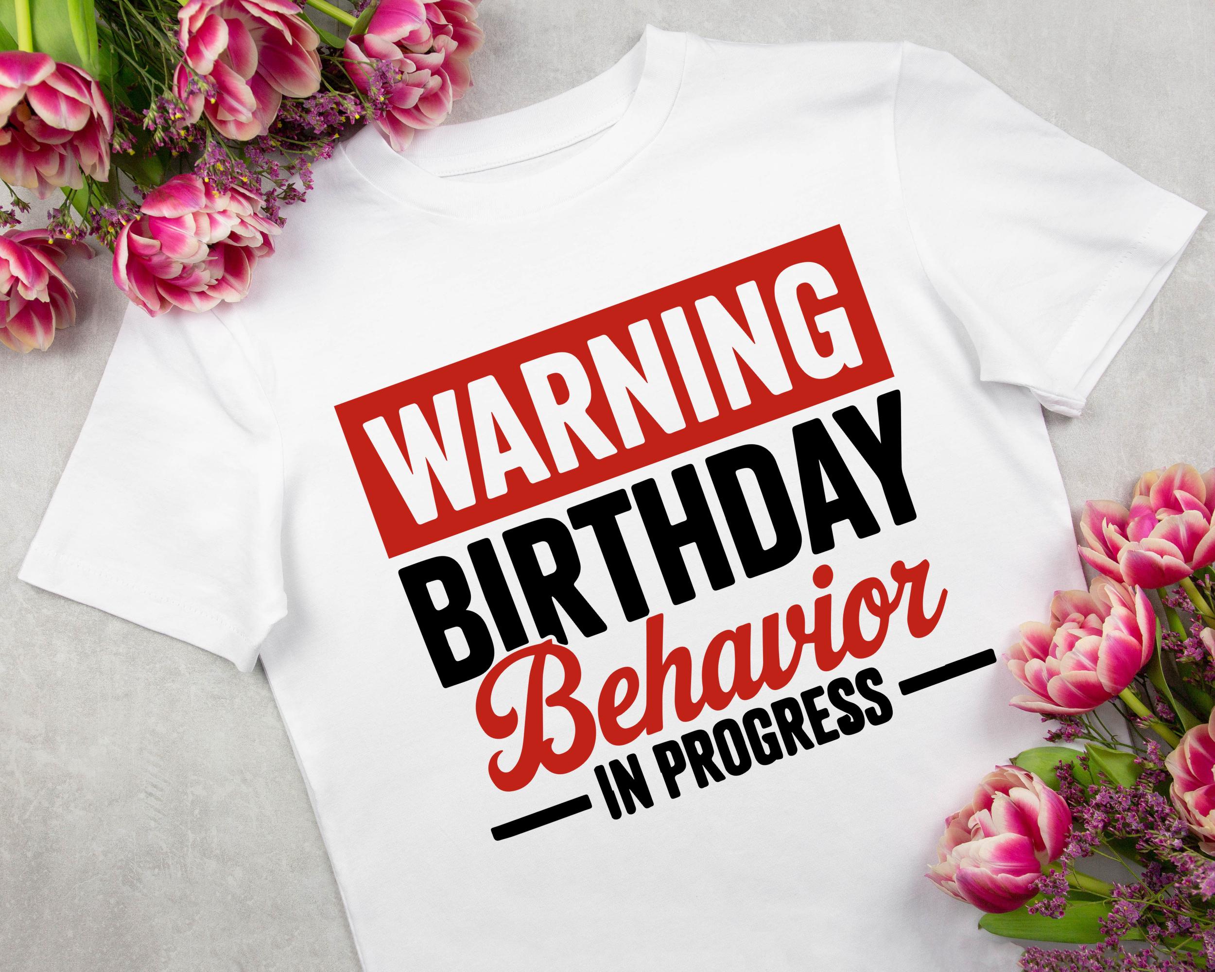 Funny Birthday SVG PNG, Warning Birthday Behavior in Progress,birthday ...