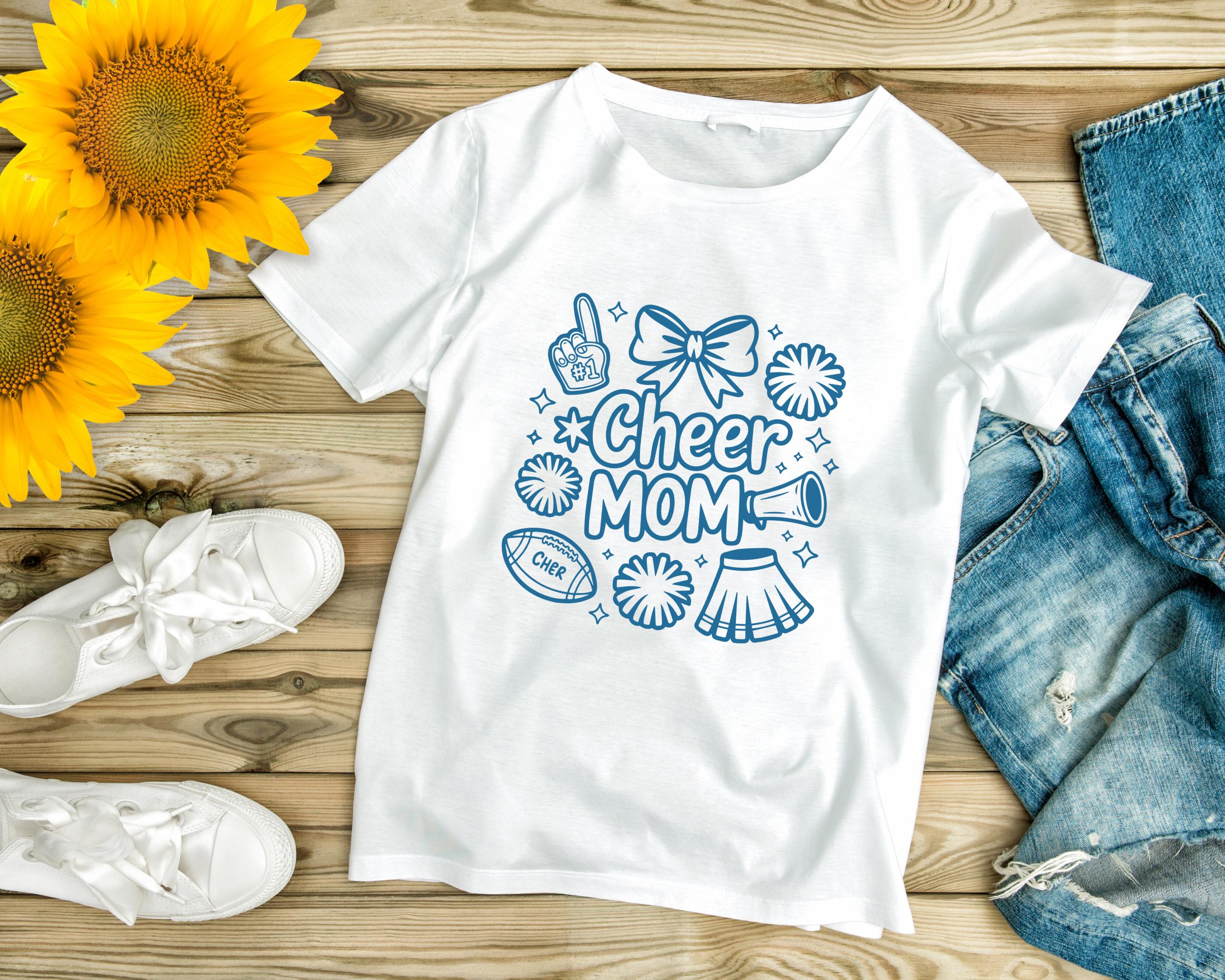 Cheer Mom Doodle Svg,cheer Mom Svg,cheer Shirt Design Svg,pom Pom Svg ...