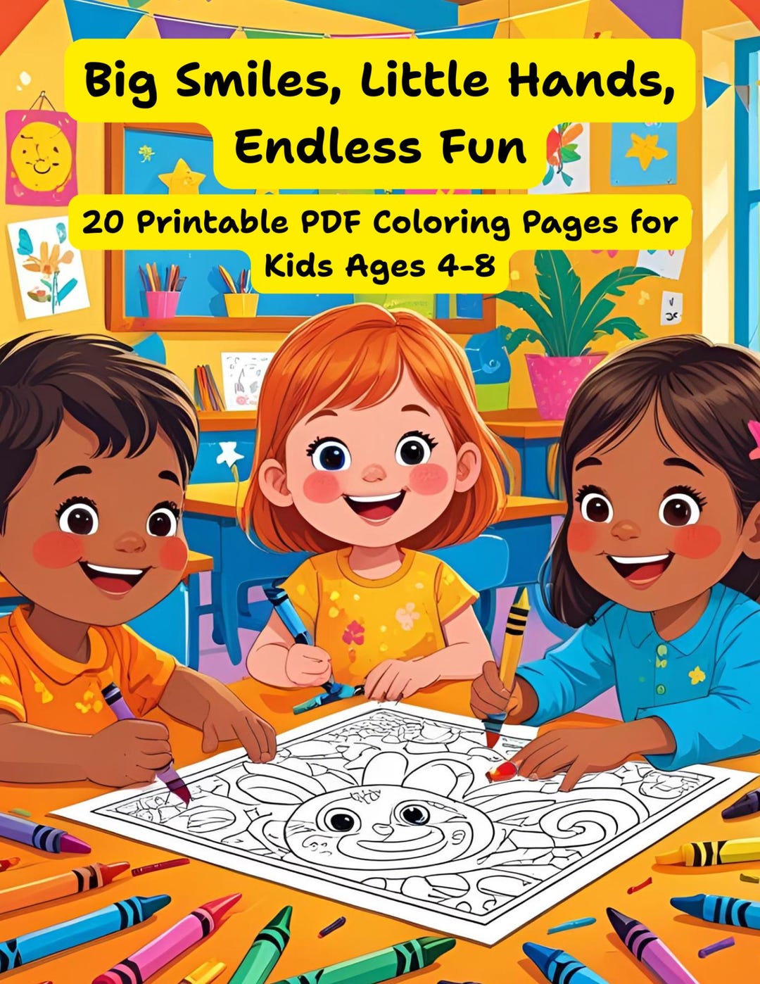 Kids Coloring Pages Ages 4-8: Fun Learning Activity Sheets (PDF ...