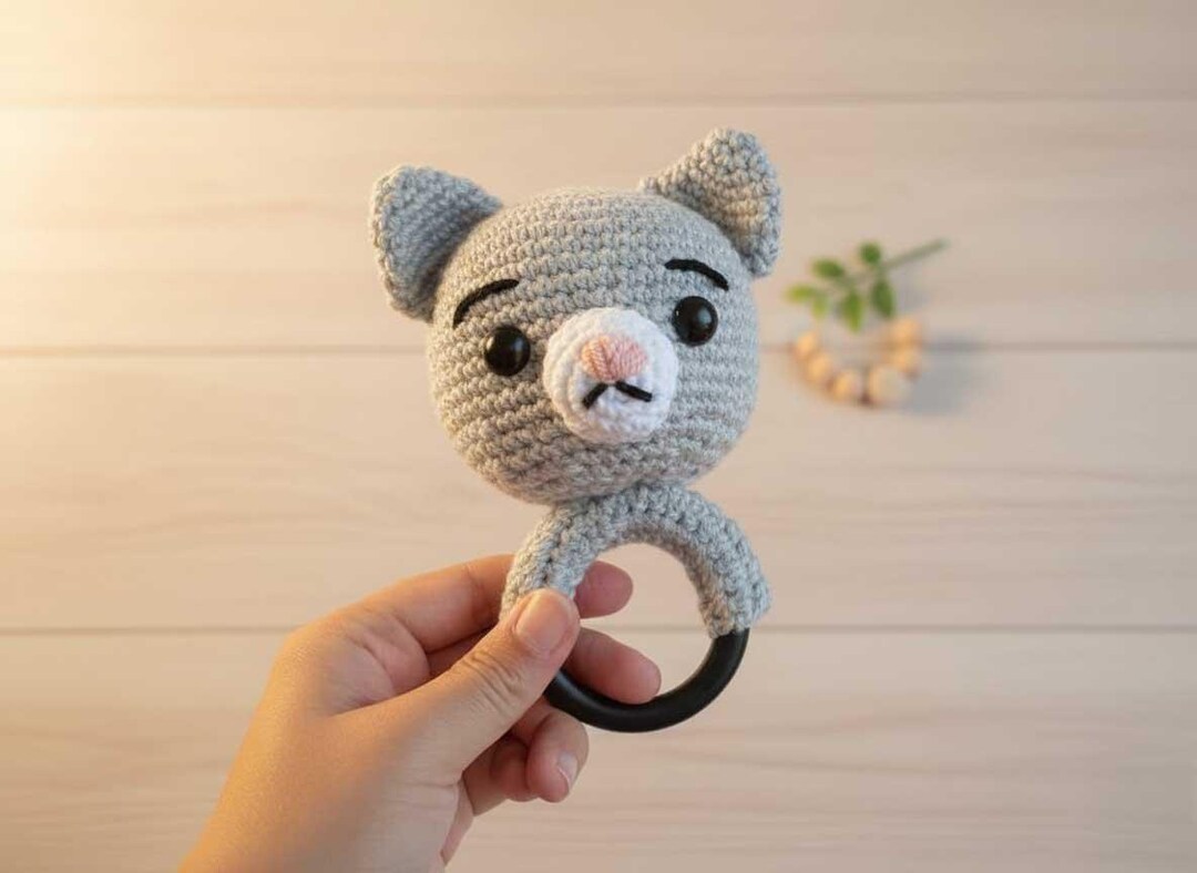 No-sew Crochet Cat Baby Rattle Pattern, Cute Amigurumi Kitty Toy, Easy ...