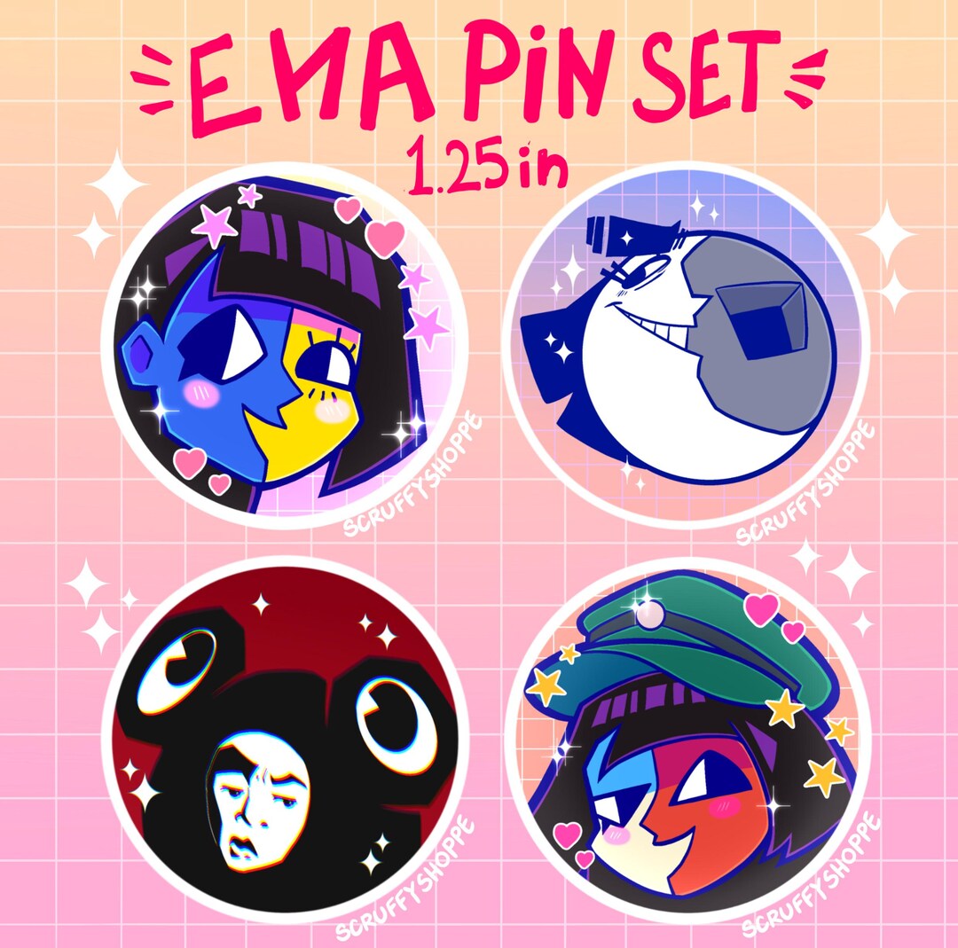 ENA & Friends 1.25in Pinback Button 4pc Set - Etsy