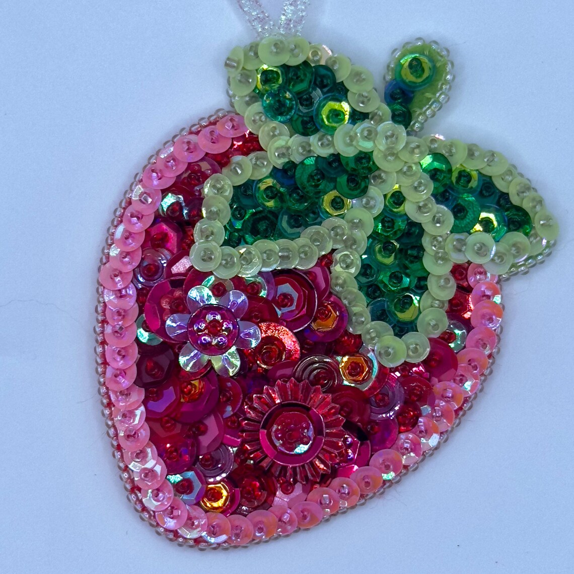 Sequin Strawberry Felt Ornament: Handmade Fruit Decor - Etsy