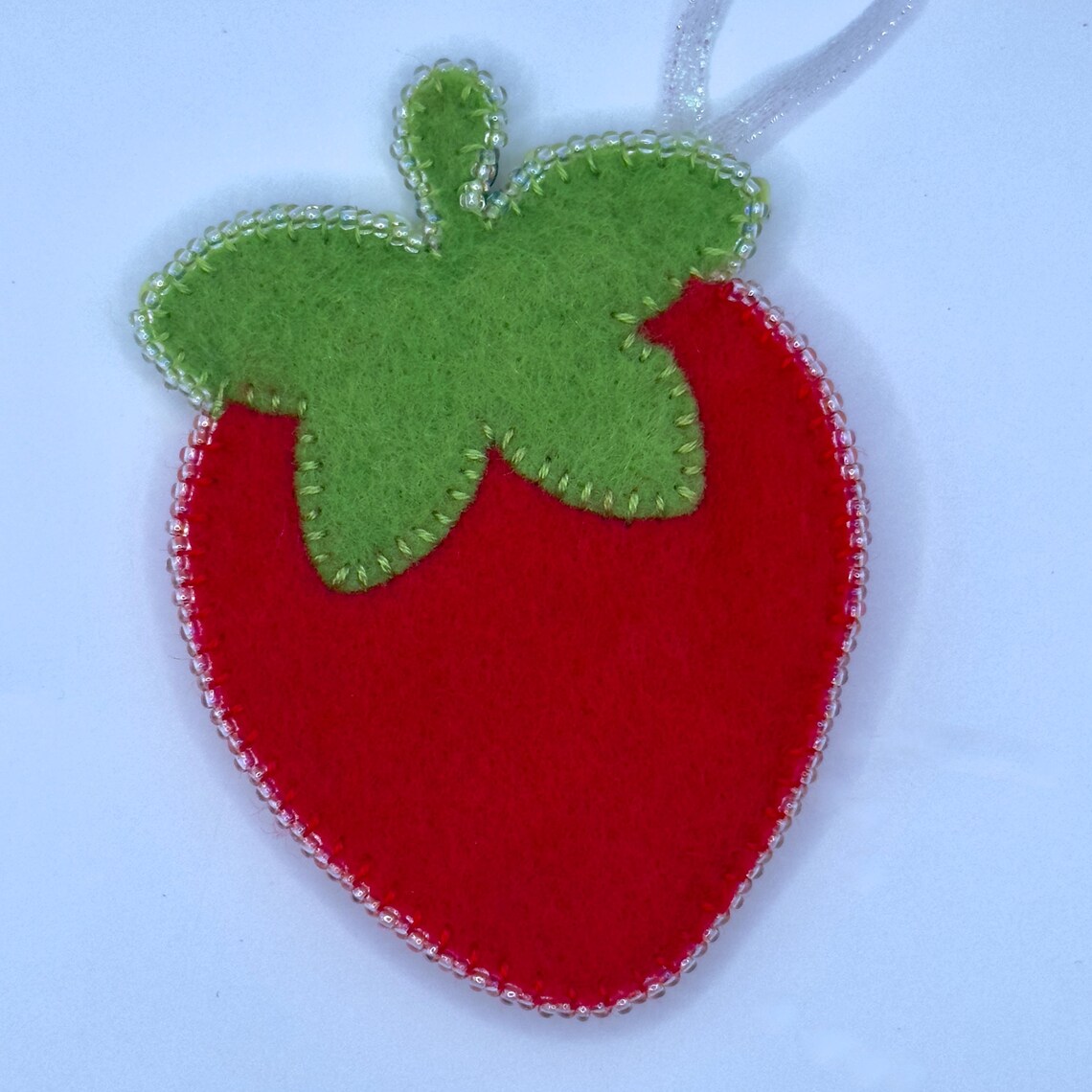 Sequin Strawberry Felt Ornament: Handmade Fruit Decor - Etsy