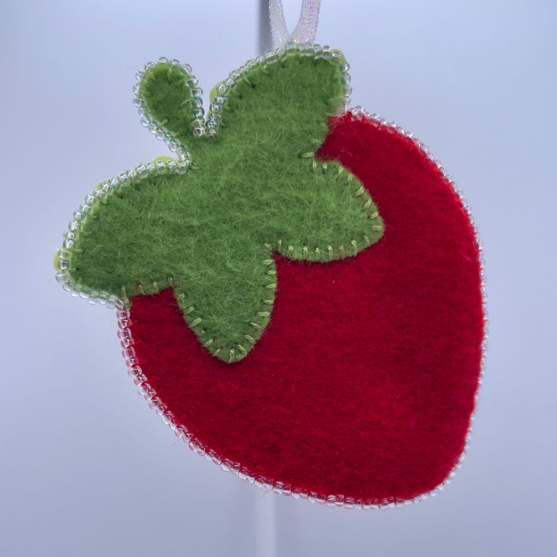 Sequin Strawberry Felt Ornament: Handmade Fruit Decor - Etsy