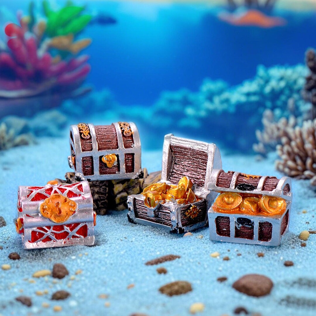 4pcs Miniature Treasure Chests, Pirate Treasure, Beach Chests for Fairy ...