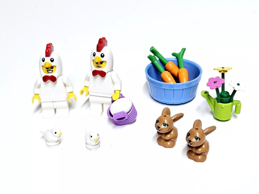 Lego Easter Minifigure Lot Chicken Costume Mini Figure Bunny Rabbit MOC ...