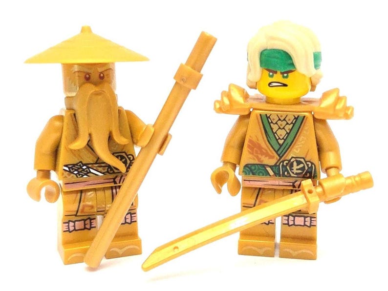 Lego Ninjago 10th Anniversary Golden Ninja Minifigures Sensei Wu Lloyd ...