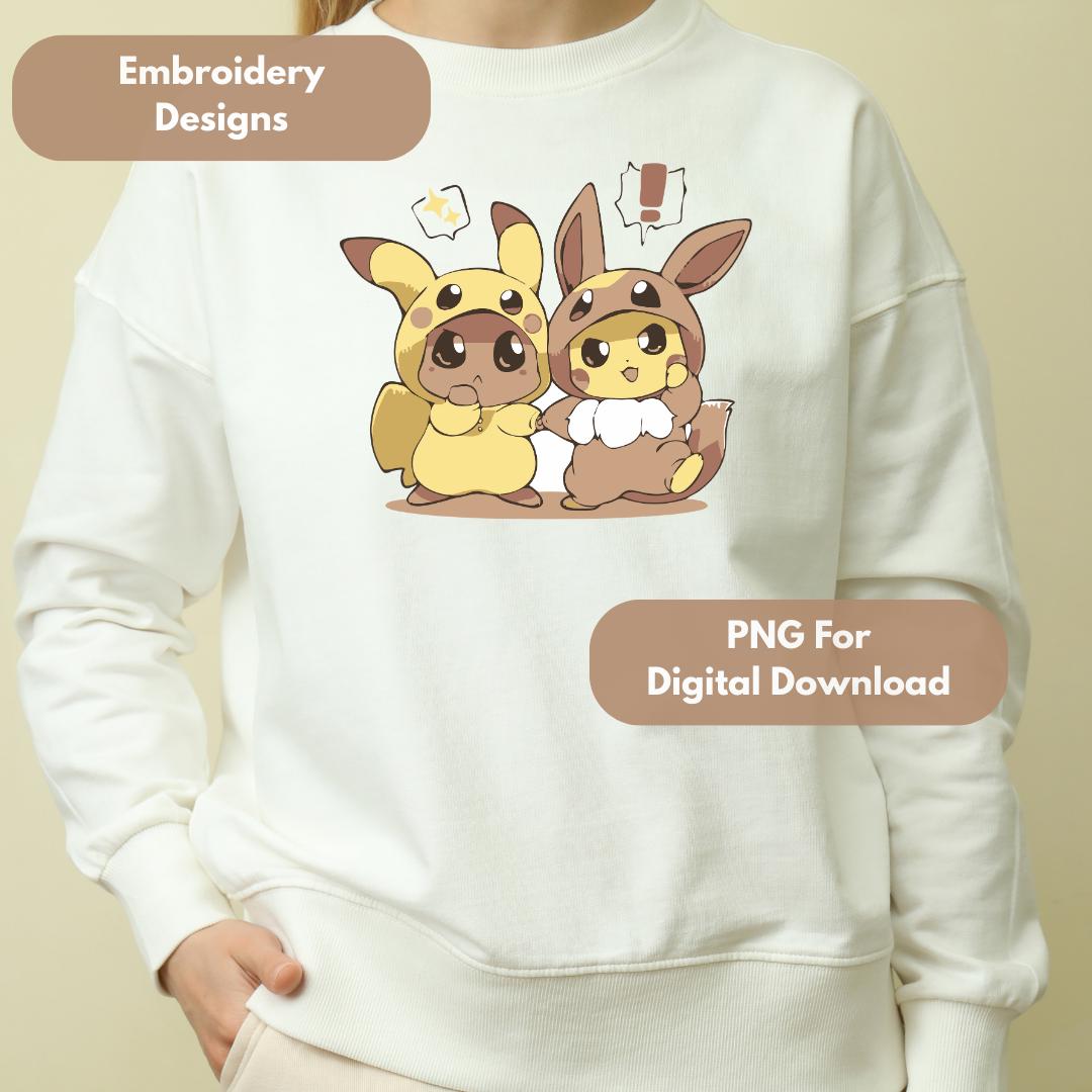 Eevee Inspired Embroidery PNG – Digital Eevee Stitch Design – Eevee Evolutions - Etsy