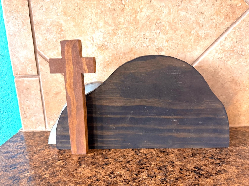 Wooden Resurrection Set – Empty Tomb With Rolled Away Stone – Christian ...