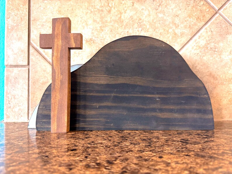 Wooden Resurrection Set – Empty Tomb With Rolled Away Stone – Christian ...