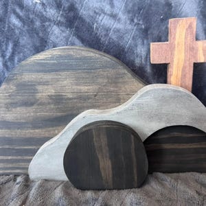 Wooden Resurrection Set – Empty Tomb With Rolled Away Stone – Christian ...