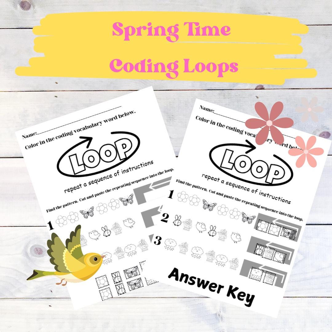 Spring Time Coding Loops Unplugged - Etsy