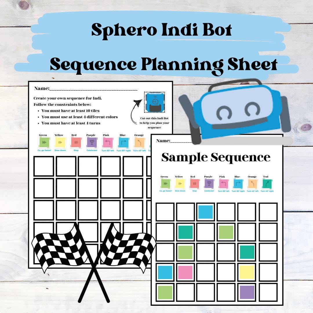 Sphero Indi Bot Sequence Challenge Planning Sheet - Etsy