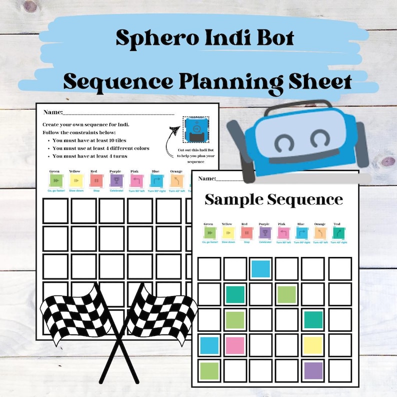 Sphero Indi Bot Sequence Challenge Planning Sheet - Etsy