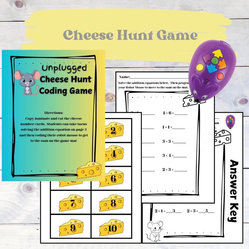 Robot Mouse Addition Cheese Hunt Centers Game - Etsy