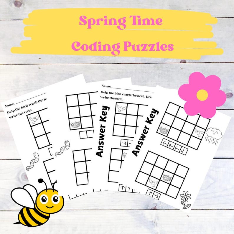 Spring Time Coding Puzzles - Etsy