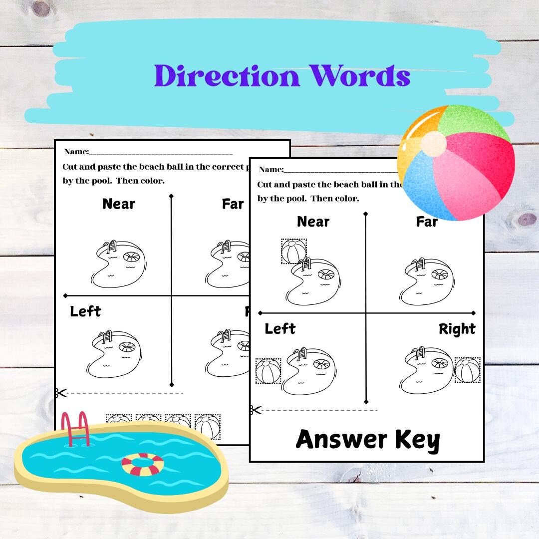 Directions Words Vocabulary Practice for Preschool and Kindergarten - Etsy
