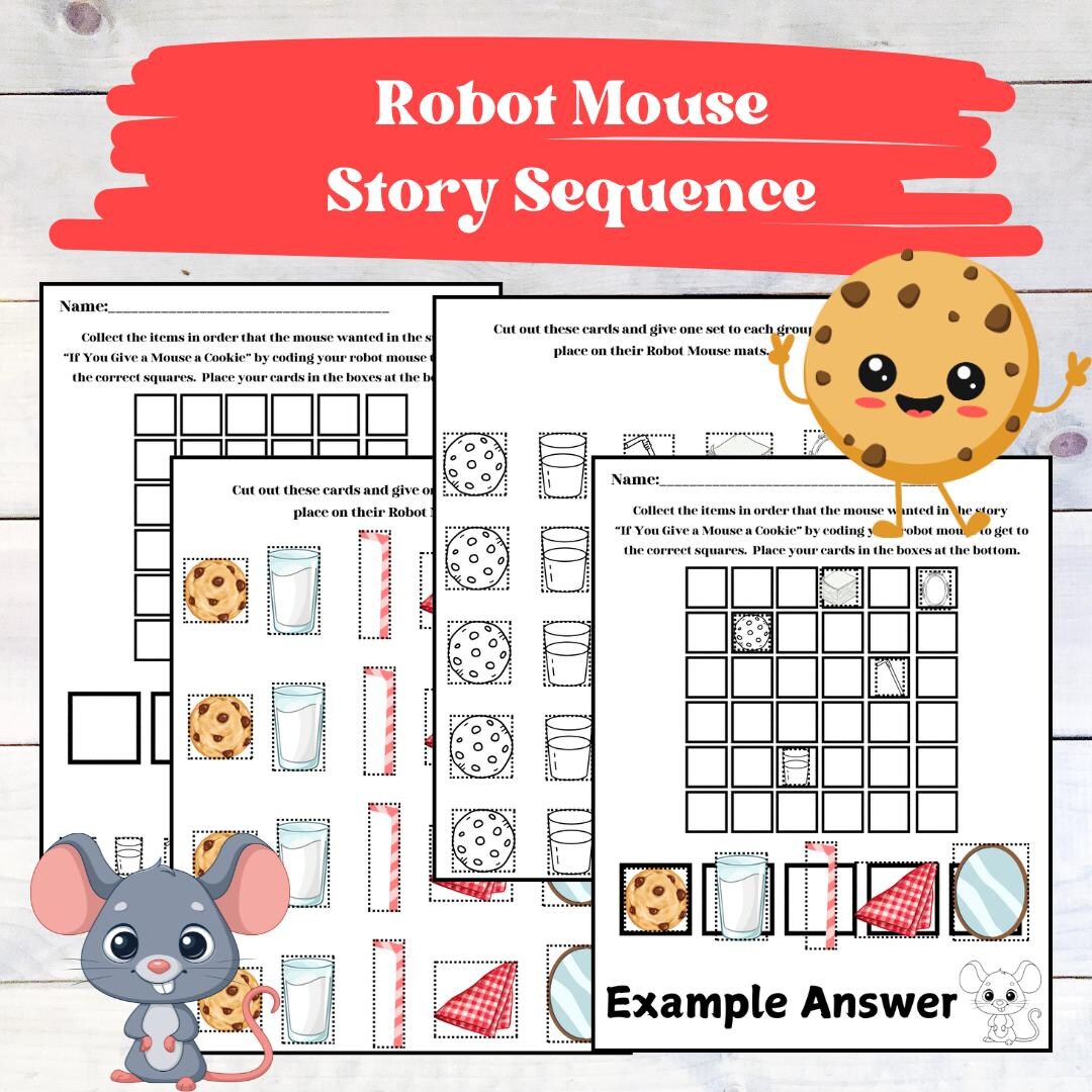 Learning Resources Robot Mouse Code a Story Sequence Activity - Etsy