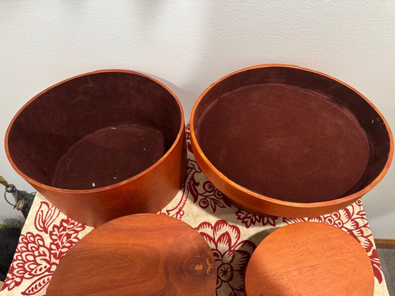 Vintage Wooden Nesting Boxes With Brass Tacks and Flet Lining - Etsy