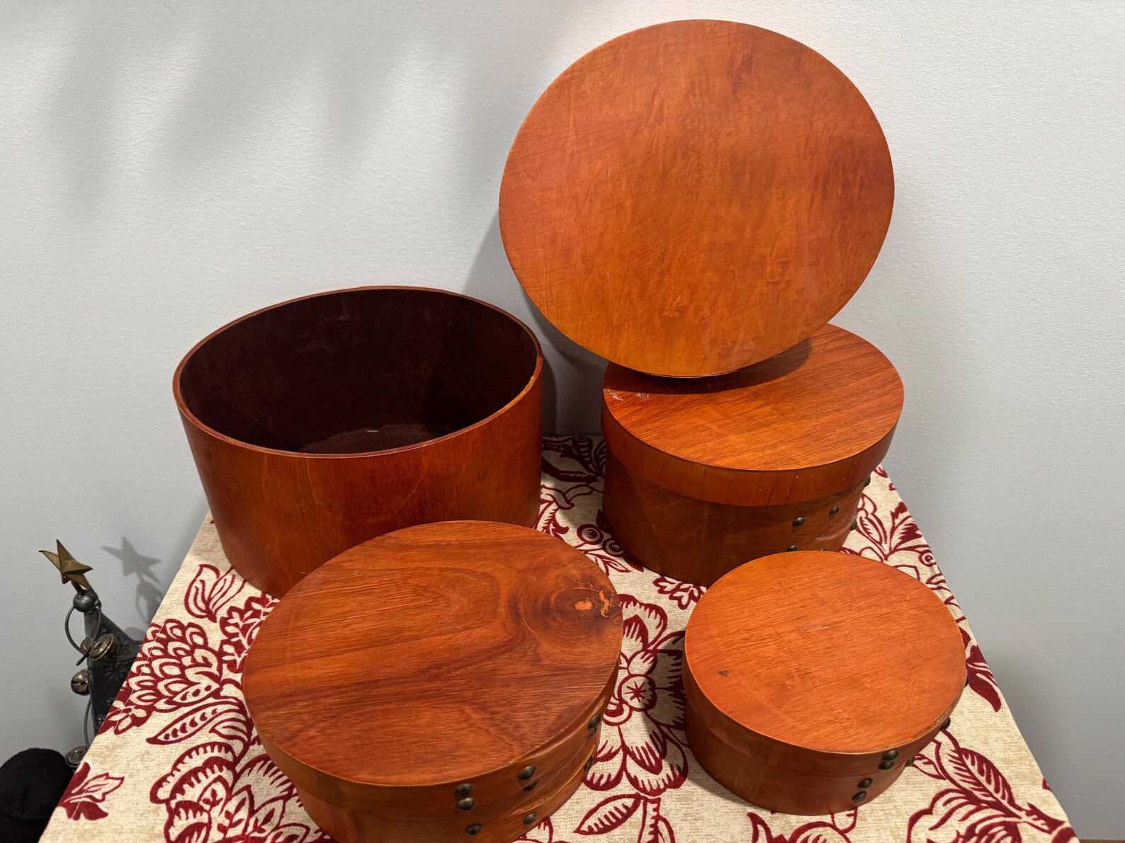 Vintage Wooden Nesting Boxes With Brass Tacks and Flet Lining - Etsy