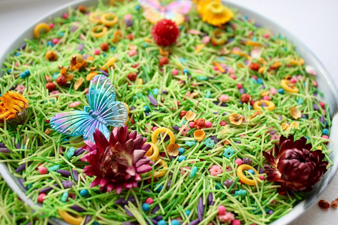 Spring Sensory Bin Filler, Flower Garden Sensory Bin, Grass Sensory Bin ...