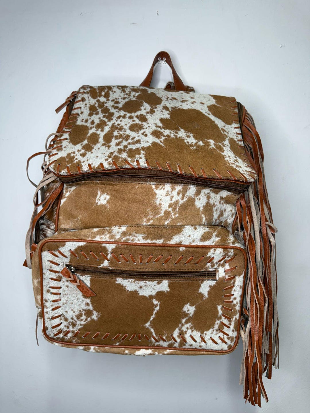 Real Cow Skin Large Size Backpack – Cowhide Hair on Handmade Western ...