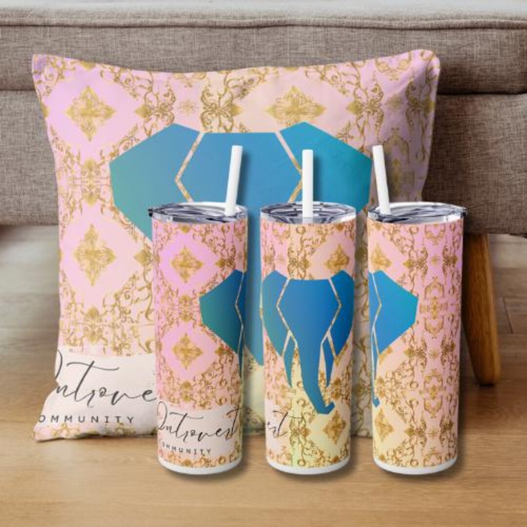 Elegant Elephant Skinny Tumbler 20oz, Perfect for Introverts Colorful ...