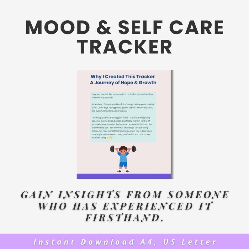 Mood & Self-care Tracker , Mental Health Journal , Digital Planner ...