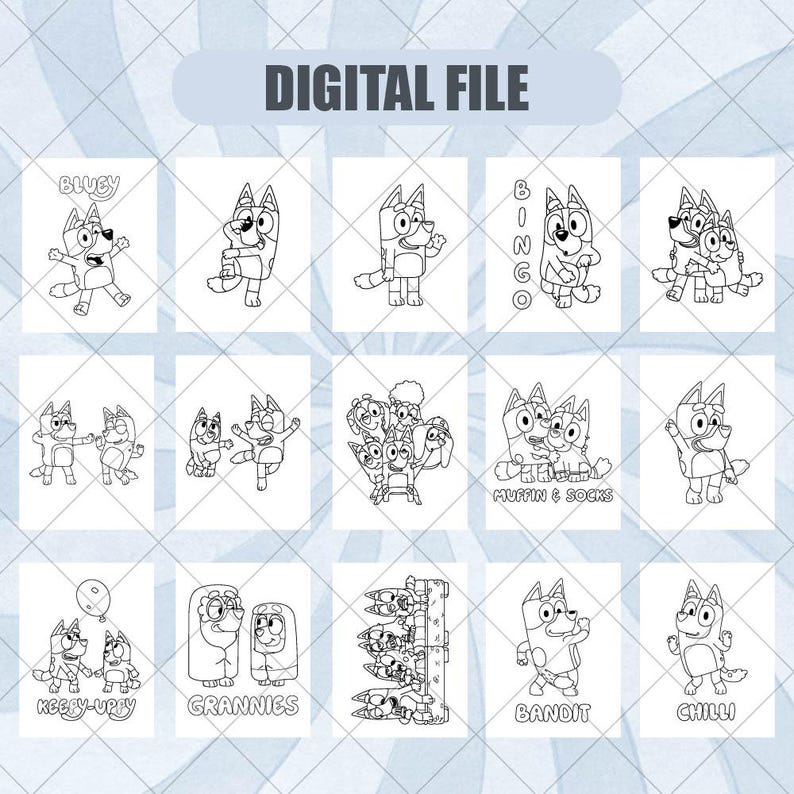 15 Blue Coloring Pages Digital Download Kids Coloring Book Printable ...