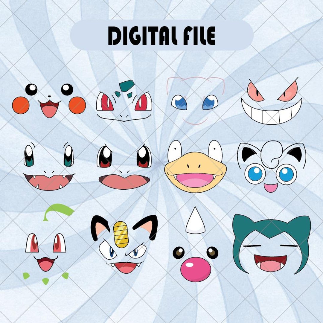Cartoon Face Video Game Faces Svg Png Digital File - Etsy