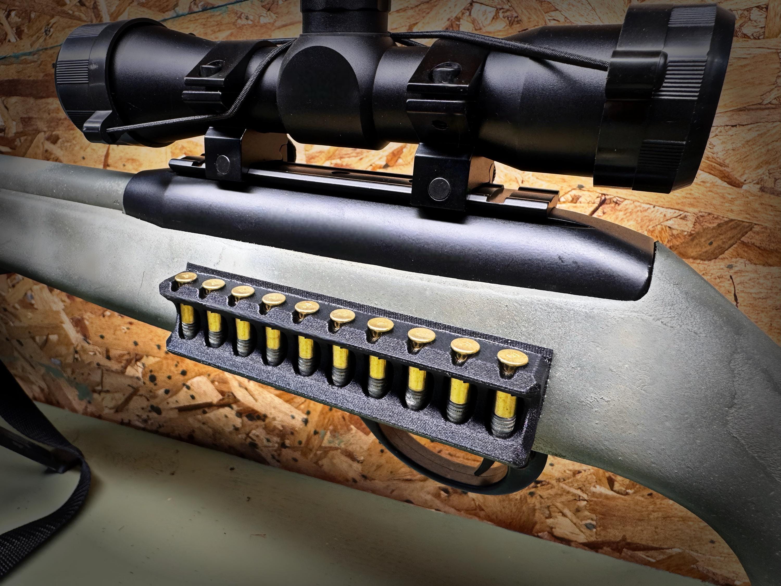 22LR Rimfire 10 Round Shell Caddy Ammo Holder - Black PETG-CF With Hook ...