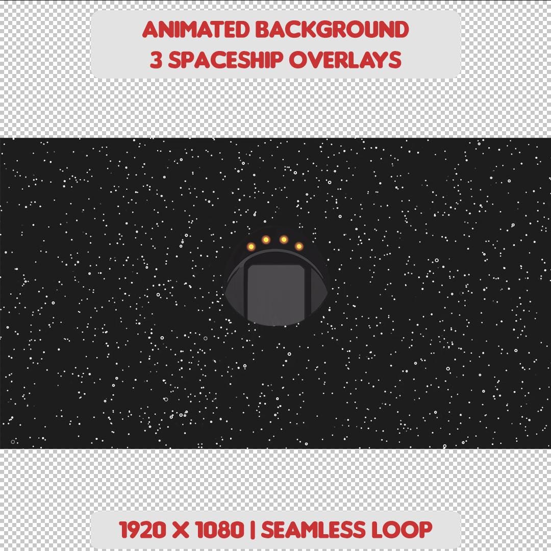 Vtuber Animated Background and Overlays | Spaceships & Stars Theme ...