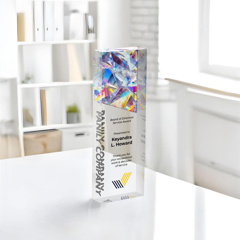 Custom Acrylic Employee Service Award, Personalized Achievement Award ...