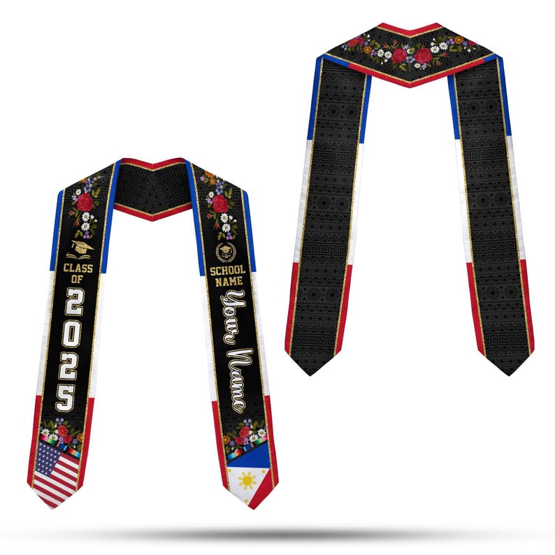 Personalized Filipino Graduation Sash, Philippines Graduation Stole ...