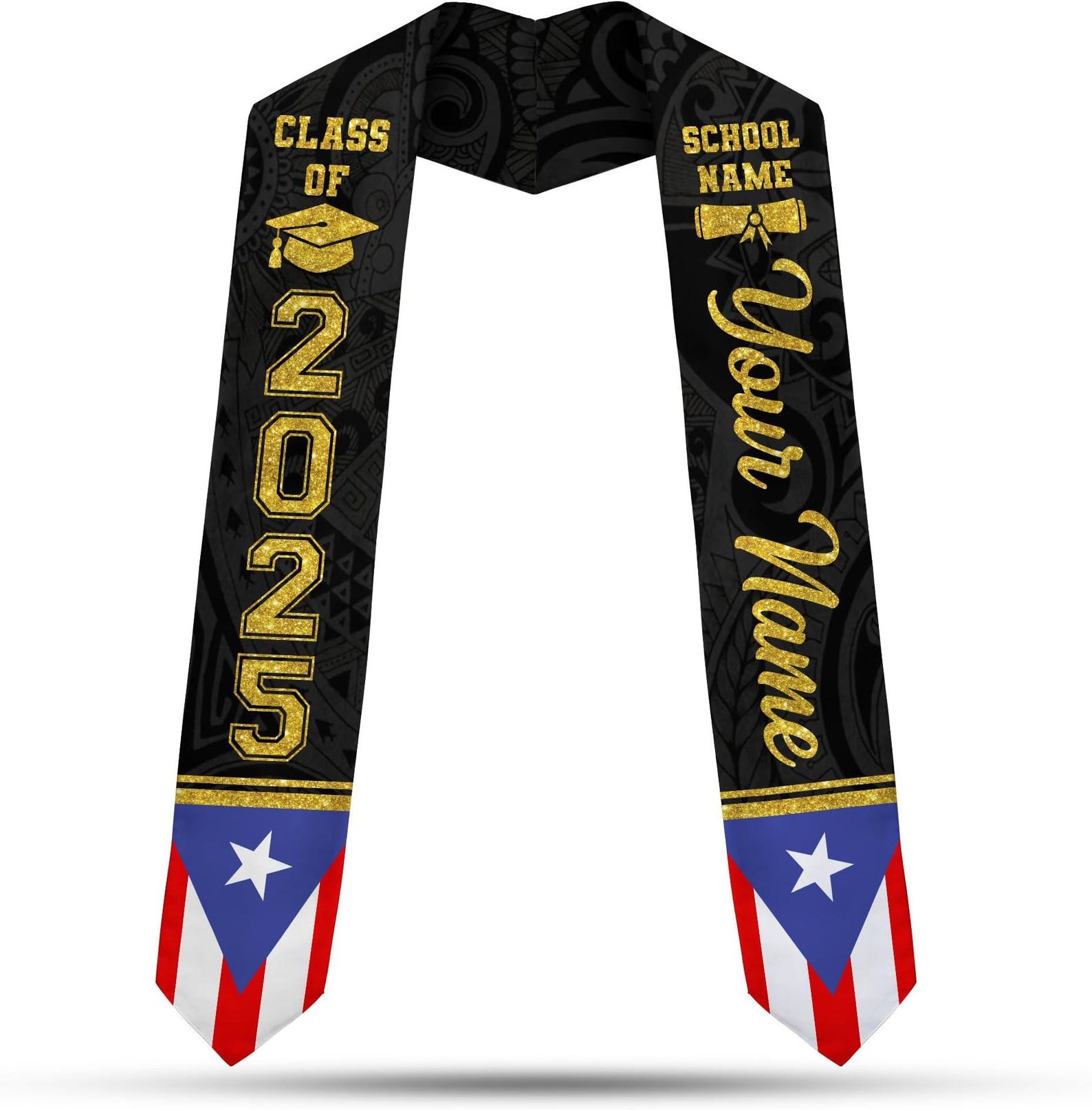 Customized Puerto Ricans Flag Graduation Sash Class of 2025, Puerto ...