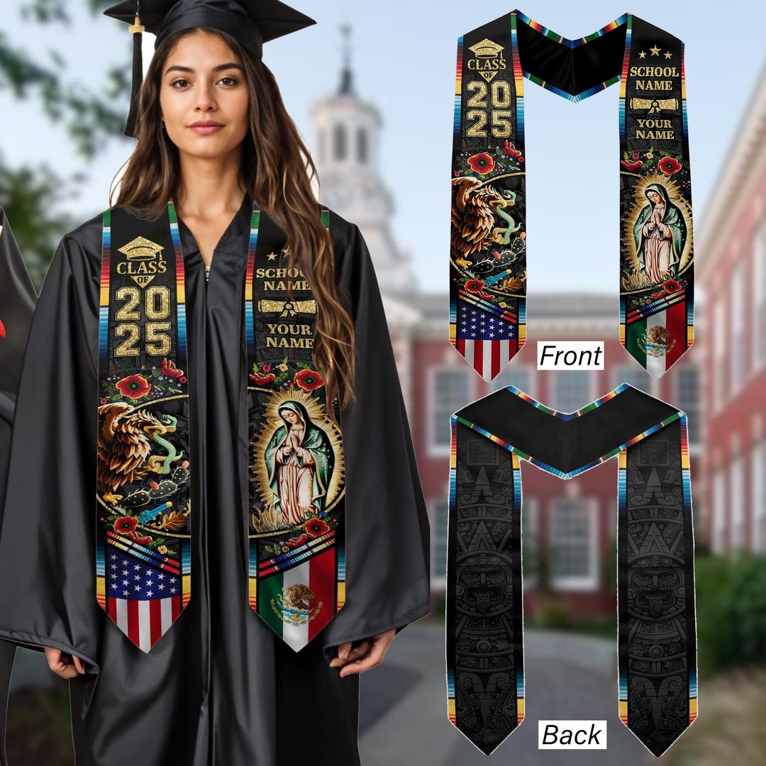Customized Mexico Graduation Stole 2025, Custom Graduation Stole ...