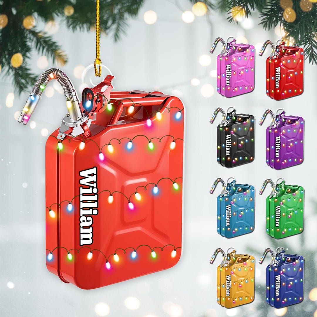 Personalized Gas Pump Ornament: Retro Fuel Station Acrylic Decoration ...