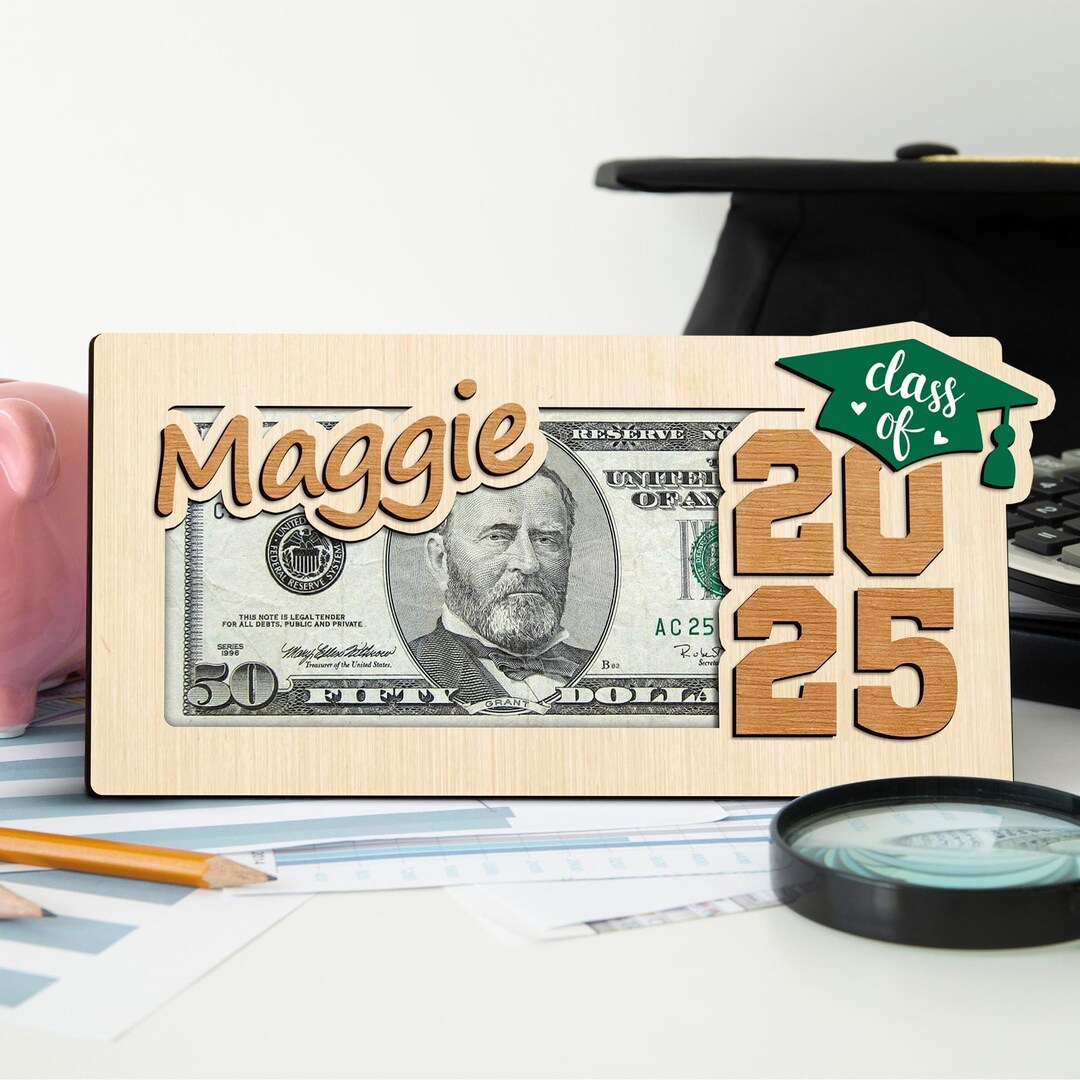 Personalized Graduation Money Holder 2025, Custom Wooden Cash Envelope ...