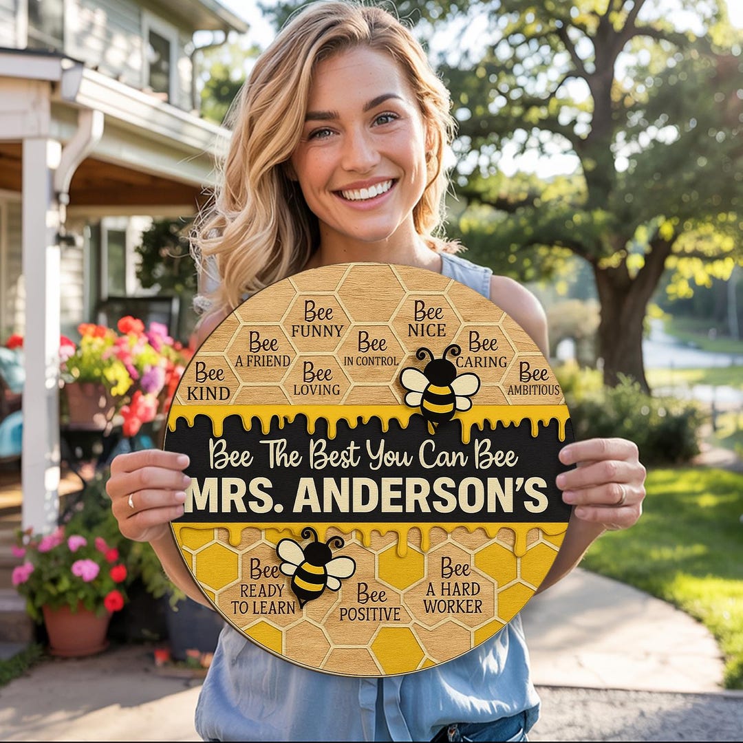 Personalized Bee Teacher Door Sign: Custom Classroom Decor - Etsy