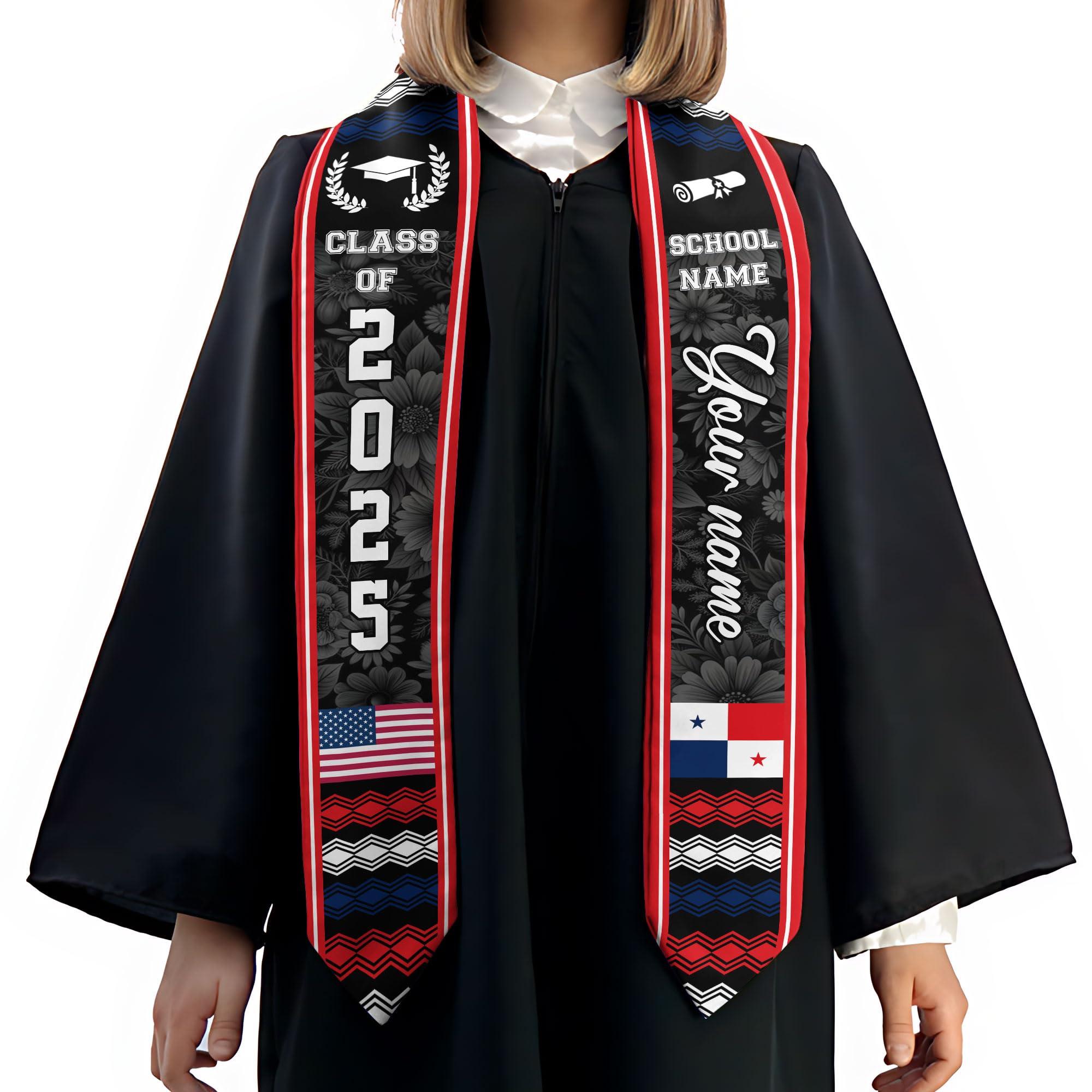 Personalized Panama Graduation Stole, Custom Panamanian American Class ...