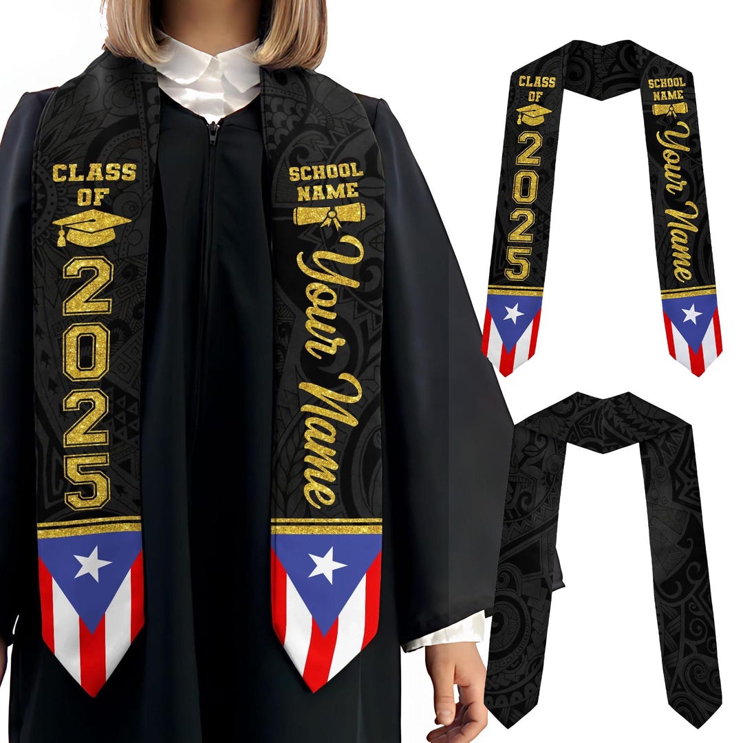 Customized Puerto Ricans Flag Graduation Sash Class of 2025, Puerto ...