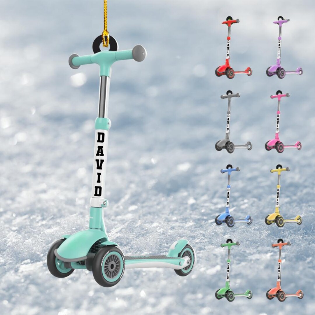 Personalized Scooter Christmas Ornament, 2D Flat Ornament - Etsy