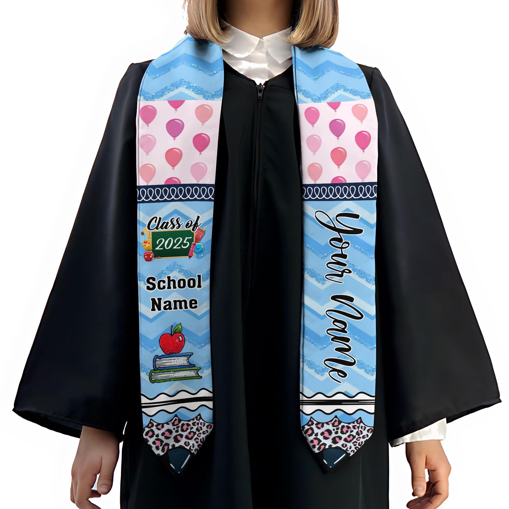 Customized Teacher Graduation Sash Class of 2025, Pencil Stole ...